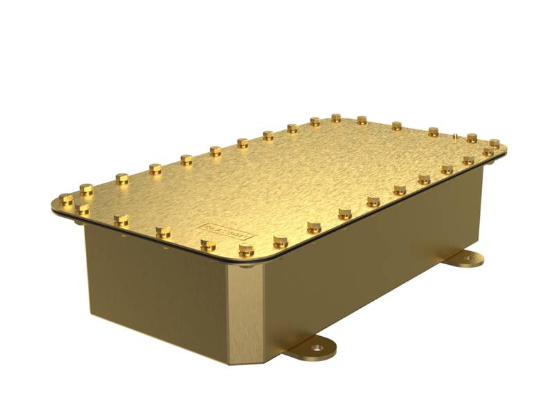 NAV-C Marine Submersible Enclosure Brass Flat Lid NEMA 6P / IP68 | SLAYSON